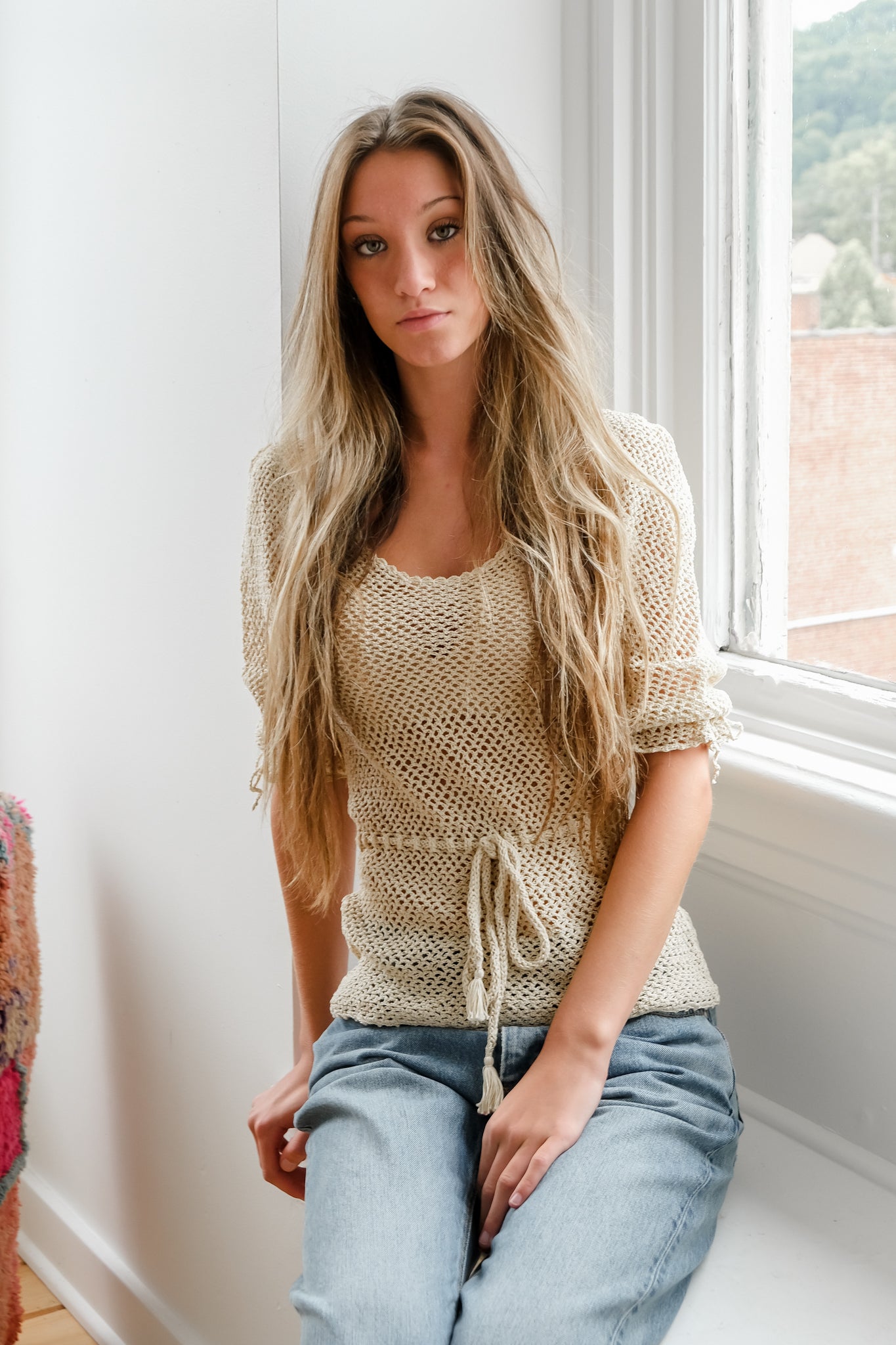 Peasant Top in Beige – Alexis Co.